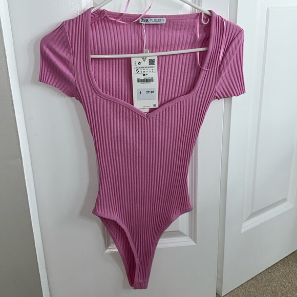 Zara | Tops | Heart Neck Bodysuit | Poshmark